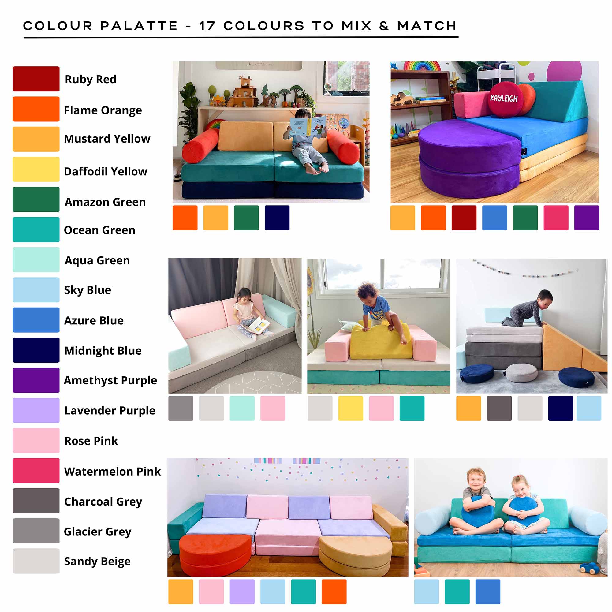 Customisable Australian-Made Kids Play Couch | Funsquare